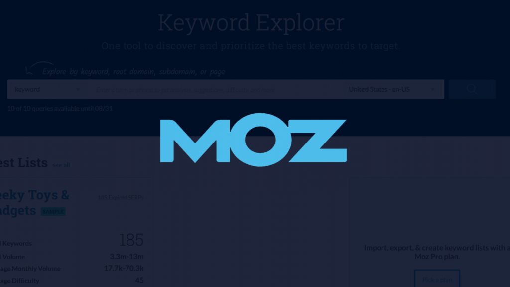 Moz details their list of the top 6 tools for keyword research